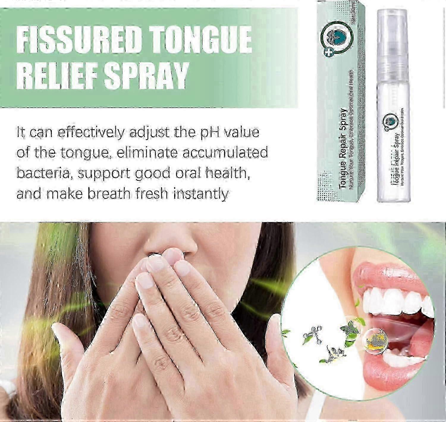 Tongue Repair Spray, Mouth Odor Eliminator for Dryness& Bad Breath ...