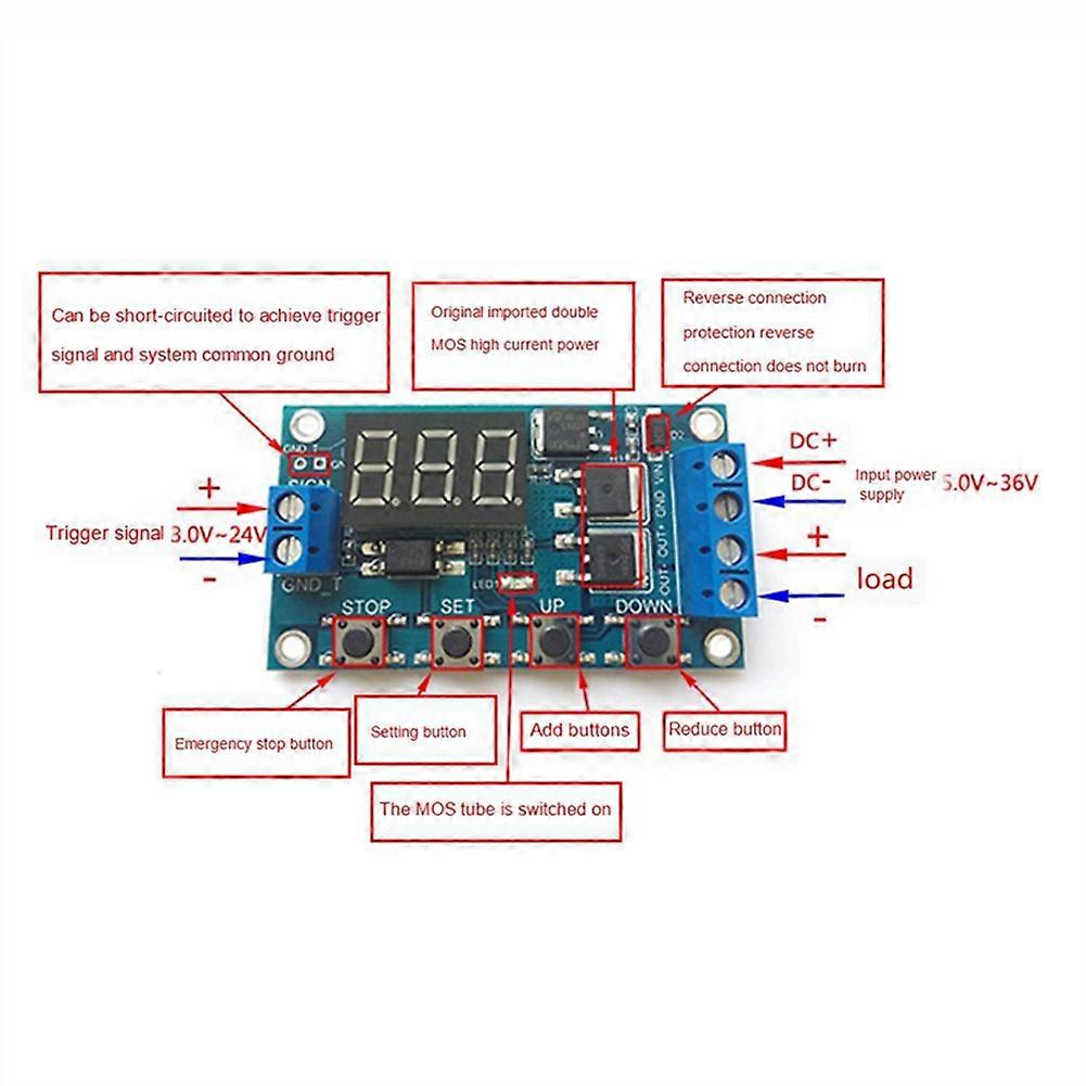 Trigger Cycle Timing Delay Switch Circuit Double MOS Tube Control Board ...