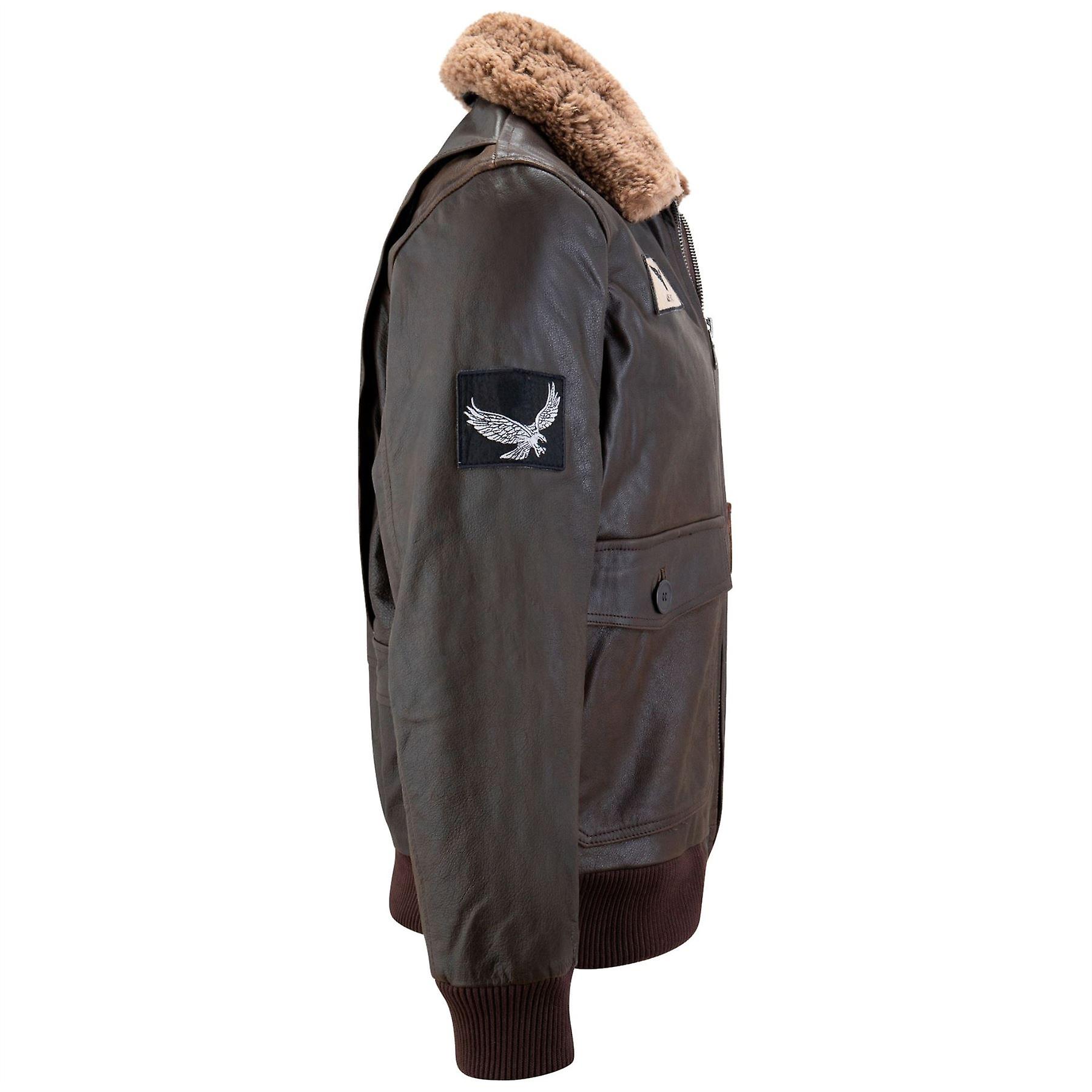 Men's Real Leather US Aviator Air Force Pilot Flying Bomber Jacket ...