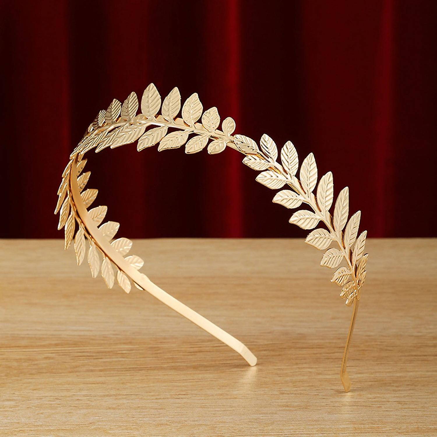 Greek Goddess Headband Gold Leaf Branch Hair Hoop Crown Bridal Wedding ...