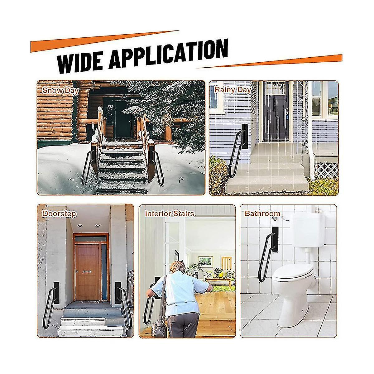 Secure Pipe Stair Handrails Staircase Handrails Iron For Wall Mount ...