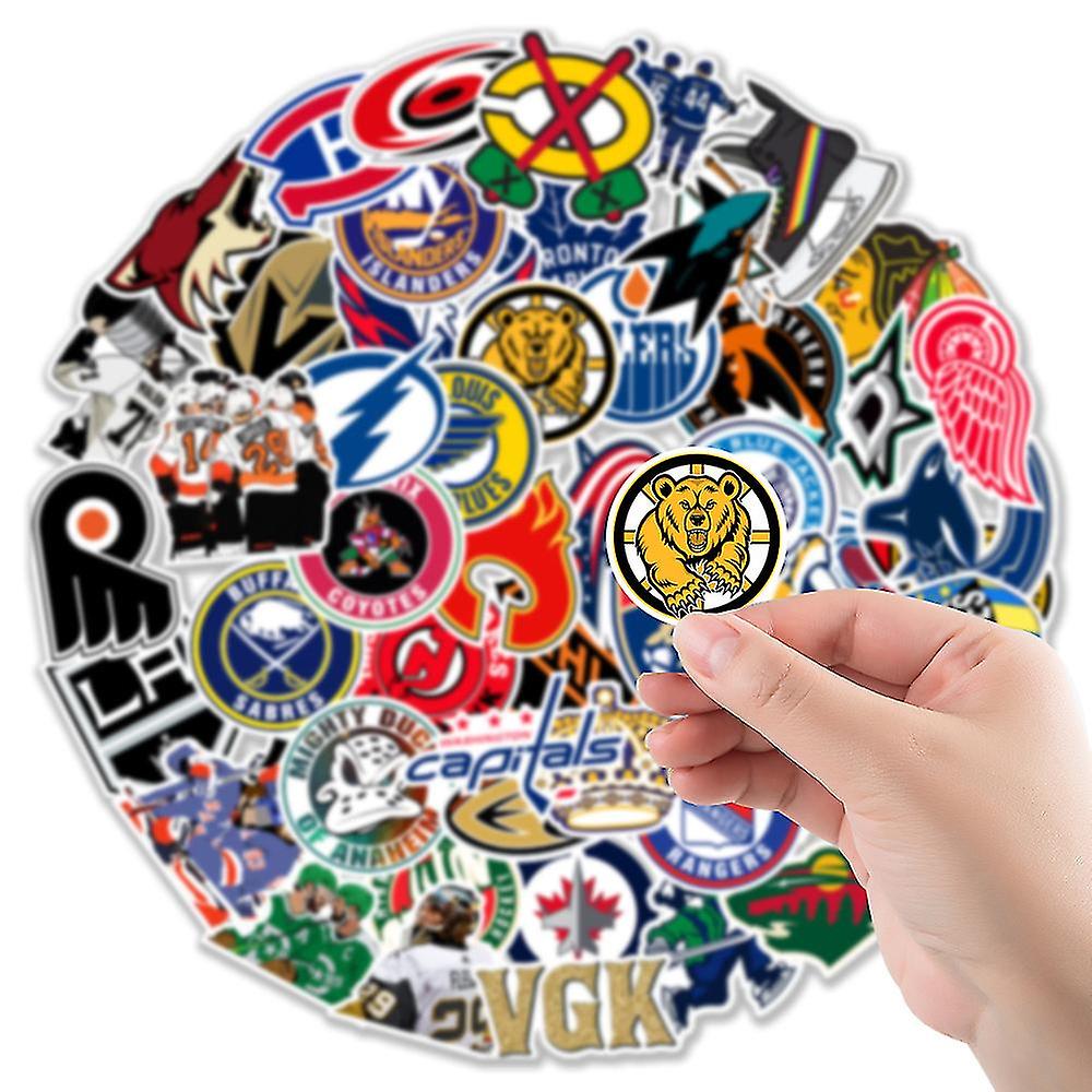 50-pack Hockey Team Fan Logo Sticker Series Waterproof Stickers | Fruugo UK
