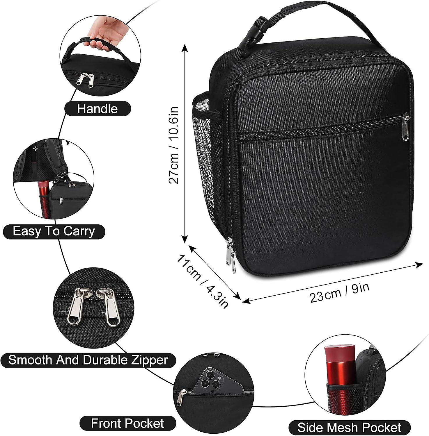 AURA Portable Insulated Lunch Bag with Side Mesh Pocket for different ...