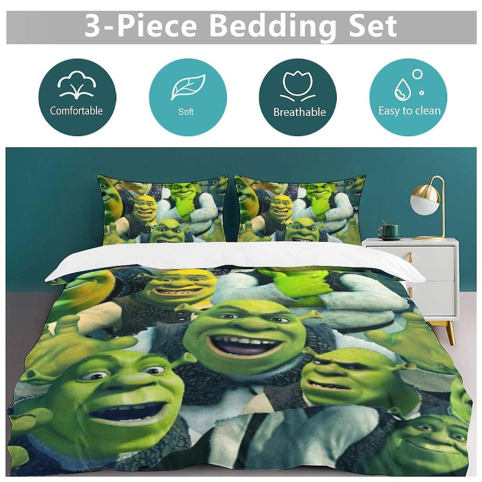 Shrek Bedding Sets Cute Bed Cover Anime Cartoon 3D Printed Lightweight ...