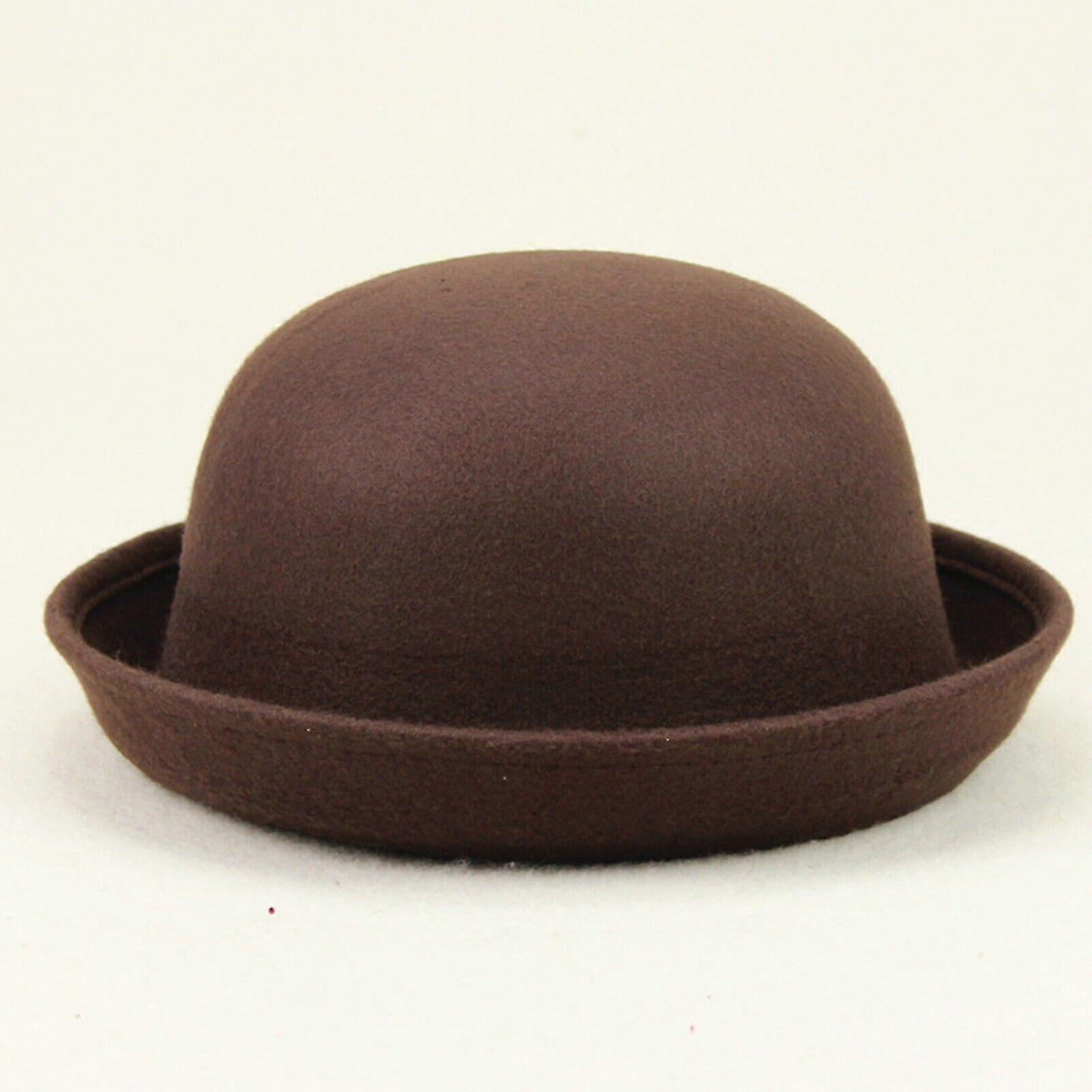 Elegant Adults Solid Hat Roll Up Brim Panama Bowler Hat Bucket Hat Mens ...