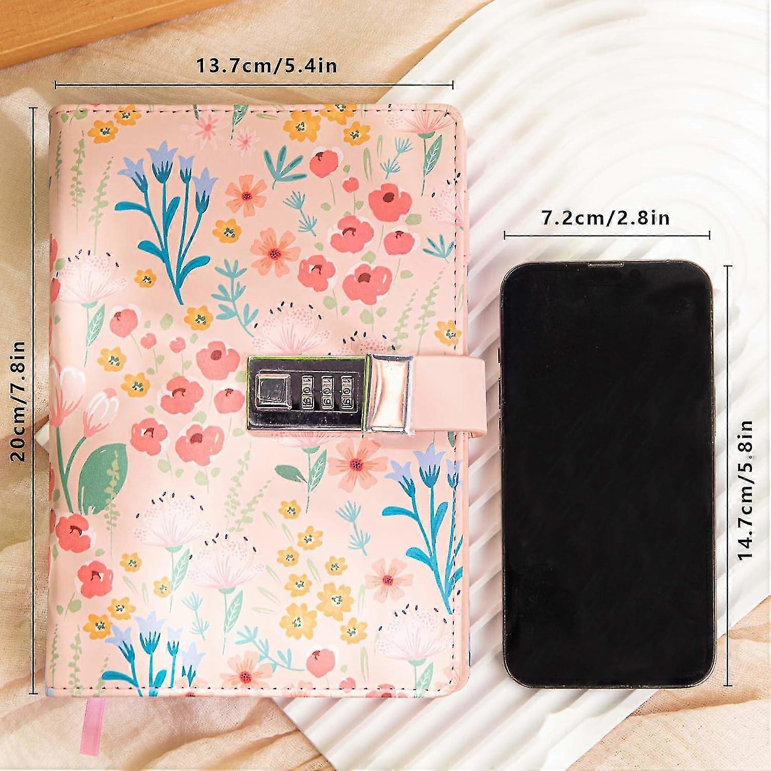 Diary With Lock, Flower And Butterfly Journal, Refillable Pu Leather ...