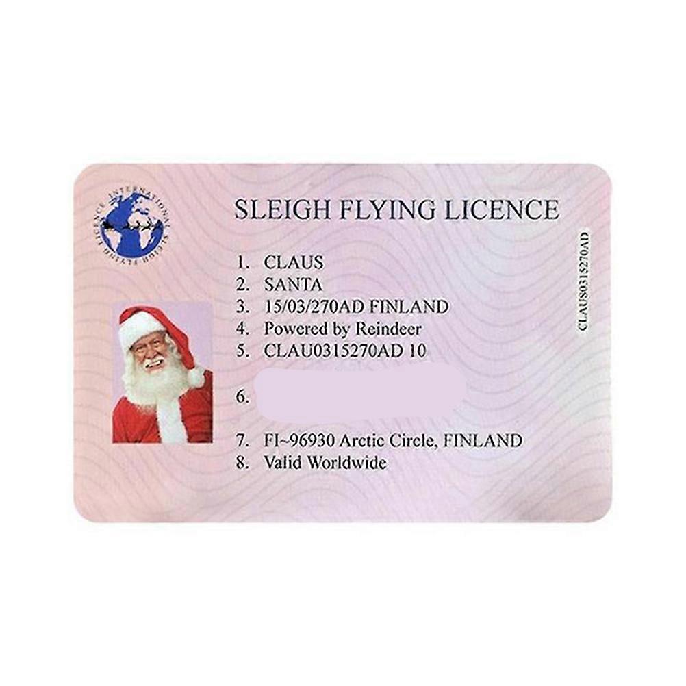 10 Pcs Santa Claus Lost Driving Licence Card Santa Driving Sleigh ...