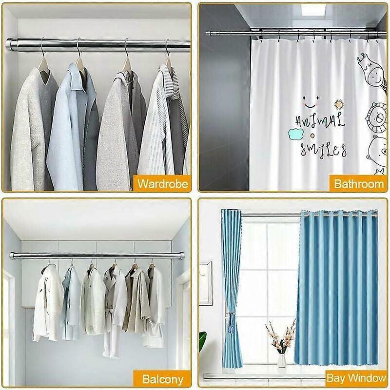 Stainless Steel Extendable Closet Rod 51cm to 80cm Adjustable ...