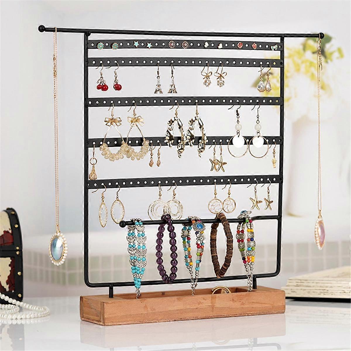 6 Tiers Earring Jewelry Rack Desktop Vertical Earring Storage Jewelry ...