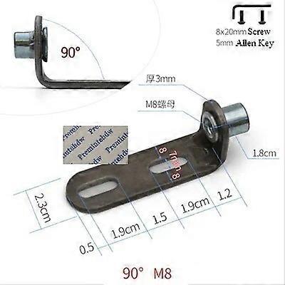 2Pcs 90 98 Degrees L Shaped Transforming Pivot Bracket M6 M8 Threaded ...