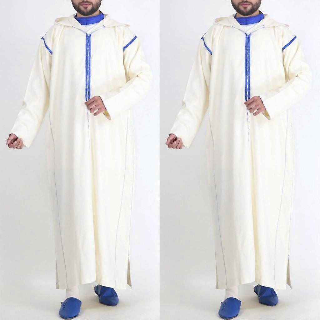 Saudi Arabic Thobe Muslim Hooded Kaftan Robes Middle East Jubba Thobe ...
