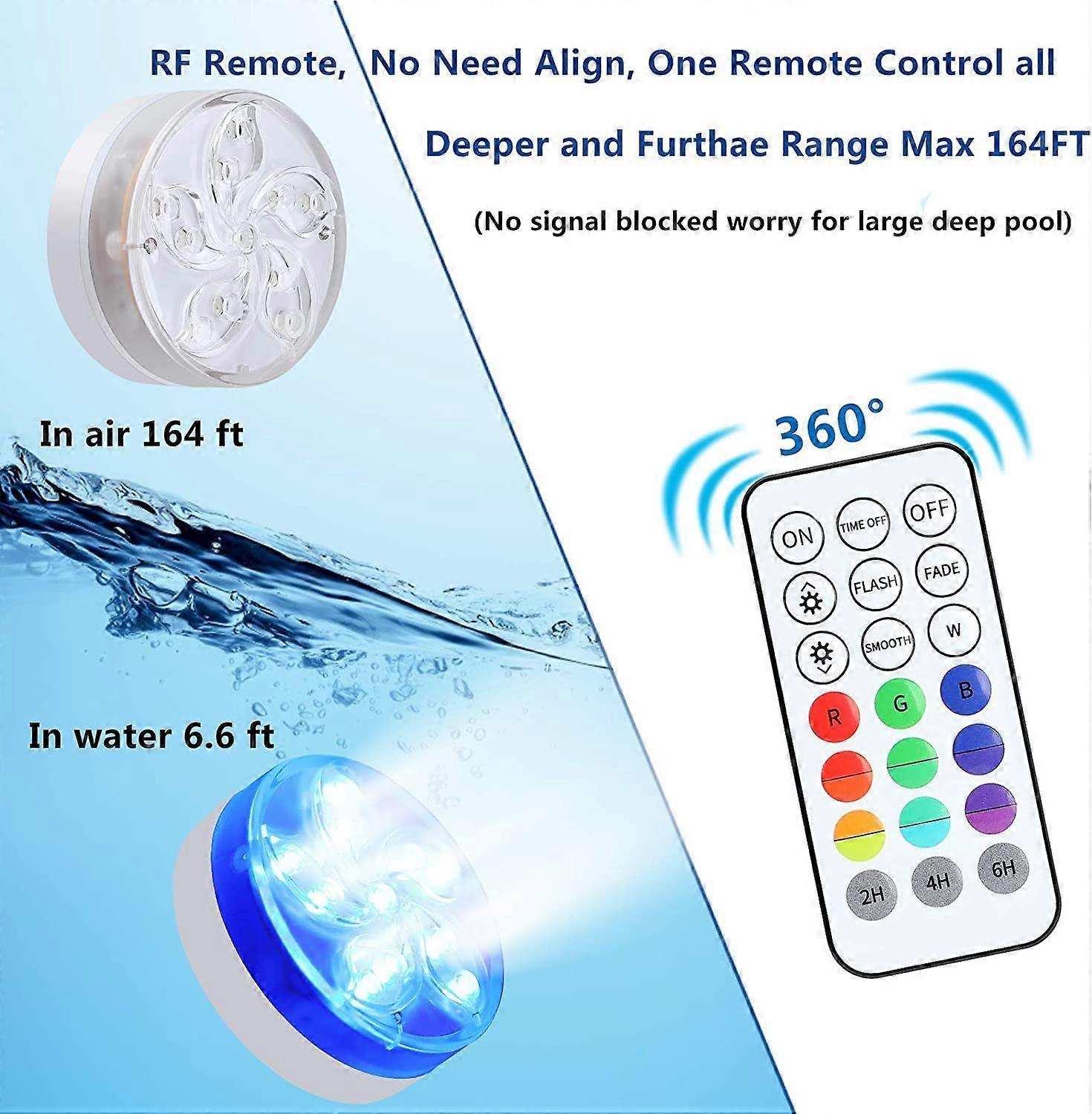 Hot Tub Lights, IP68 Waterproof Pond Light, Submersible LED Light with ...