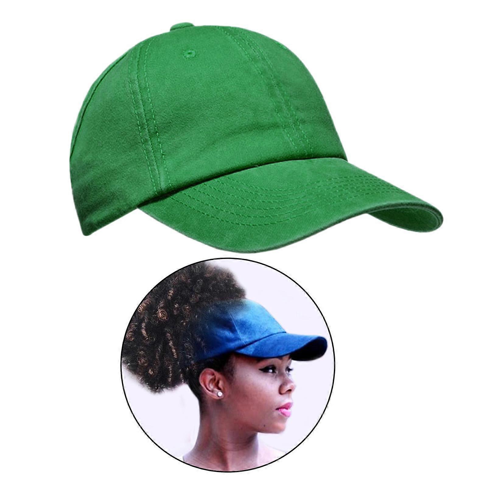 Women Backless Ponytail Hat Baseball Cap High Messy Bun Caps Green ...