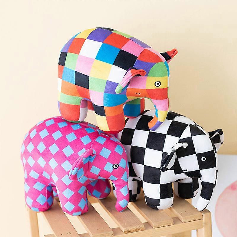 The Elephant Figure Plush Doll Cute Cartoon Plaid Elephant Emma ...