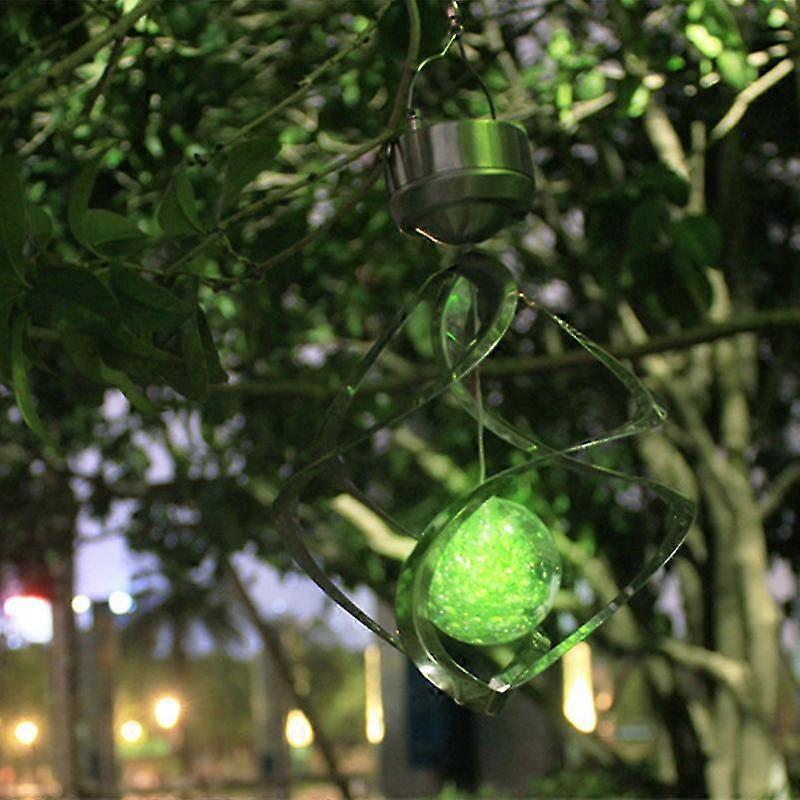 Solar Light Spiral Spinner Light Waterproof Rotating Hanging Wind Light ...