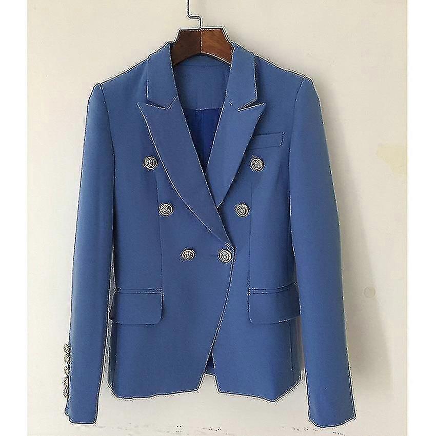 Women Office Formal Double Breasted Buttons Blazer | Fruugo UK