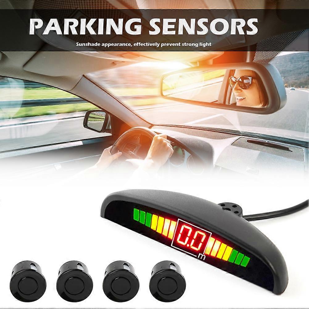 4 Sensors Reverse Backup Monitor Detector System Universal Car Parking ...