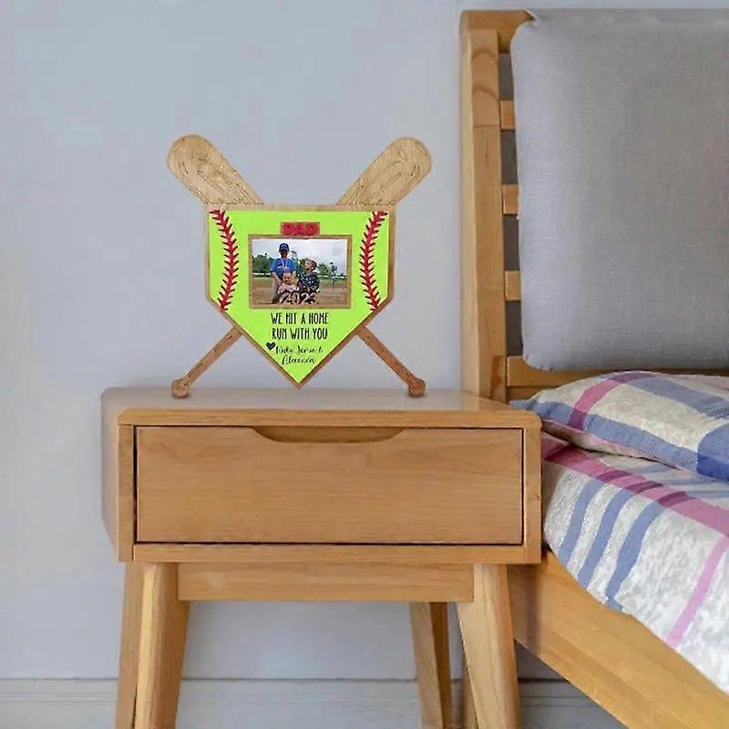Fathers Day Table Decor Rustic Baseball Themed Wood Frame For Dad ...