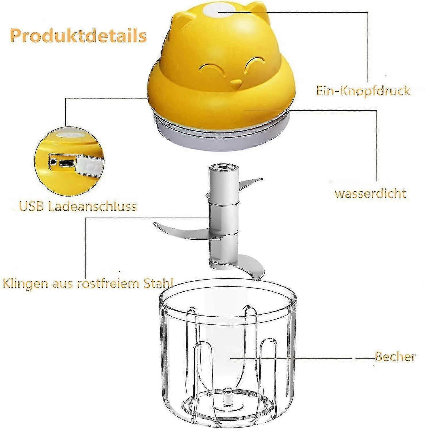 Electric Chopper, 250 Ml Wireless Portable One Button Operation For ...