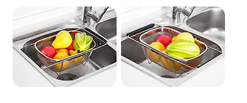 Oval sieve with fine-mesh sieve basket and extendable rubber handles ...