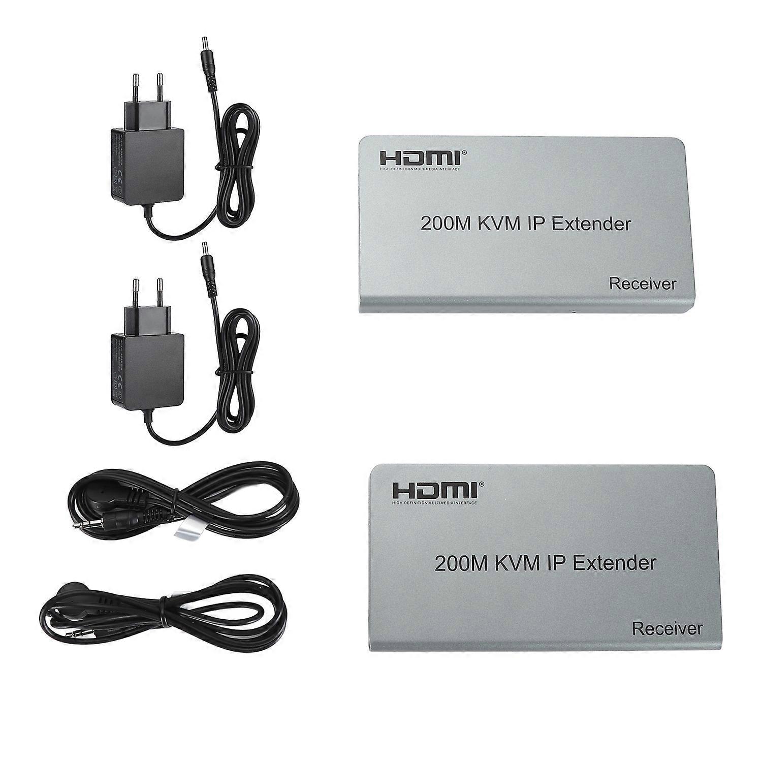 200M KVM IP Extender RJ45 IP Network KVM Over IP Extender Over Cat5e ...