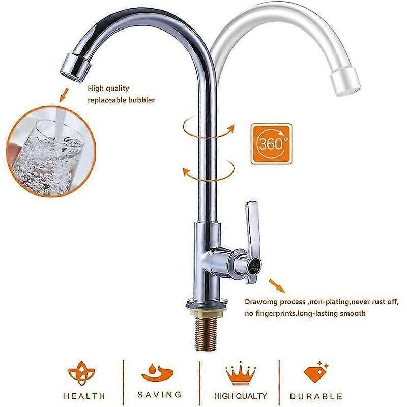 Cold Water Sink Faucet Mixer Tap Single Hole High Arc Countertop ...