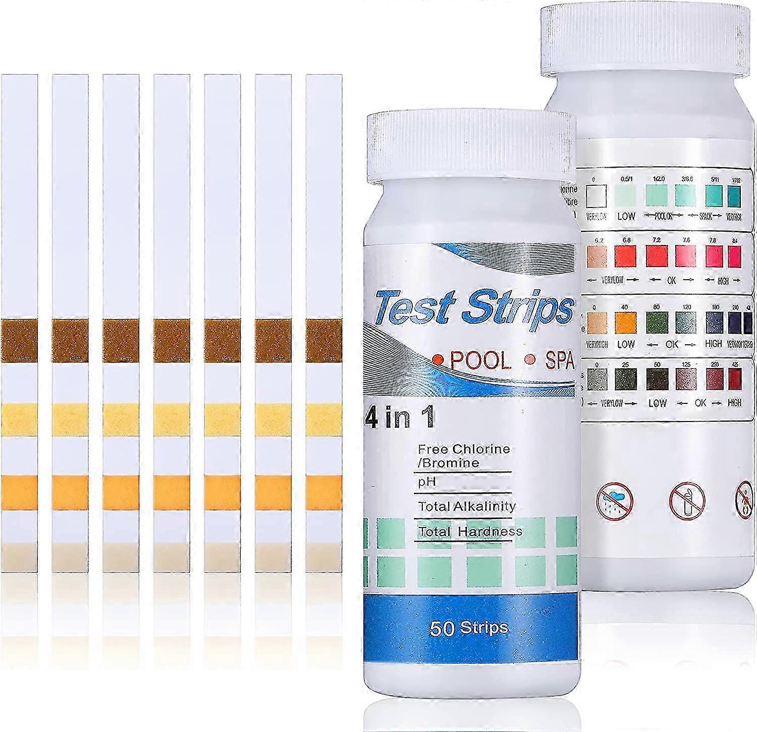 100 Count Hot Tub PH Test Strips, 4 in 1 Swimming Pool and Spa Test ...