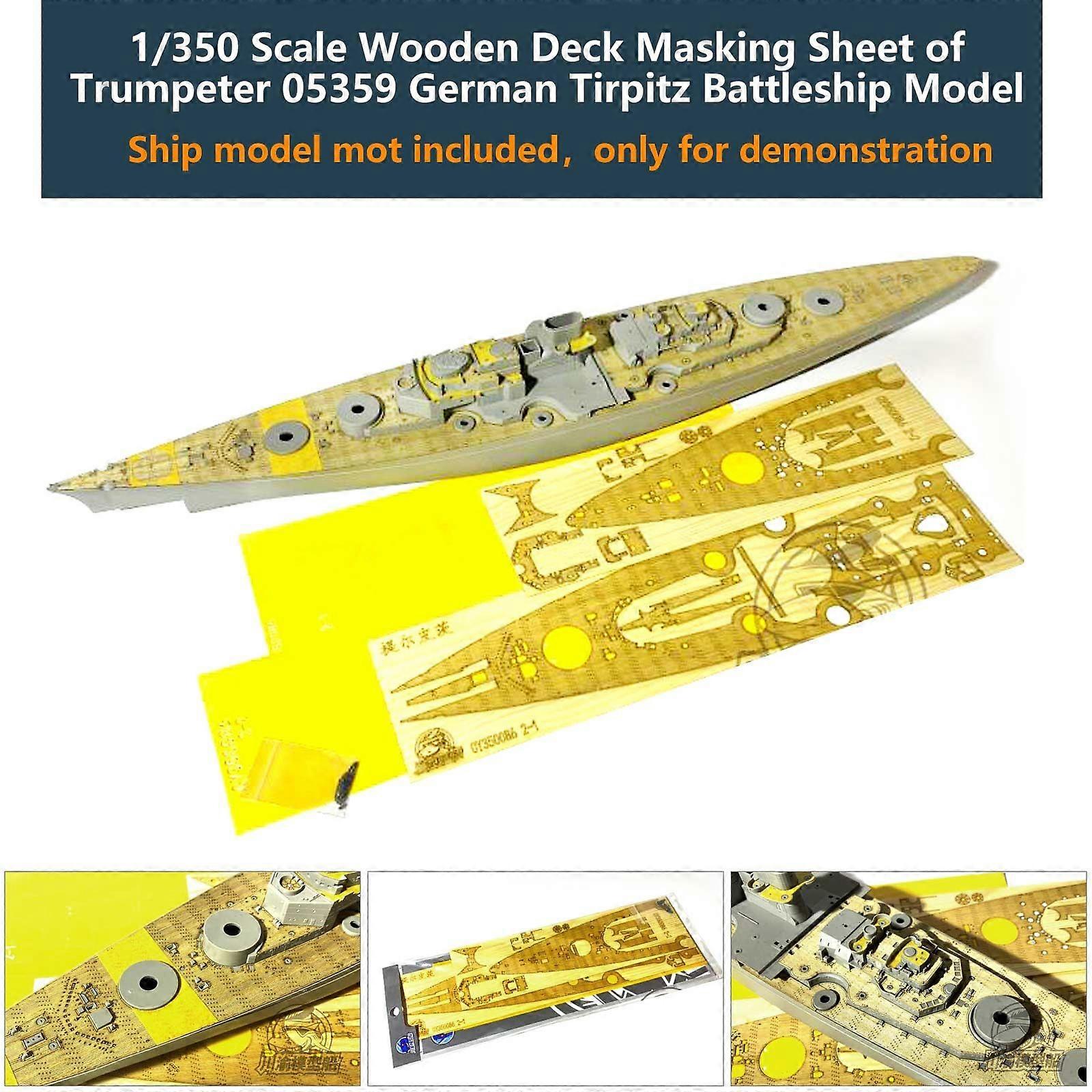 1/350 Wooden Deck Masking Sheet for Trumpeter 05359 German Tirpitz Battleship | Fruugo UK