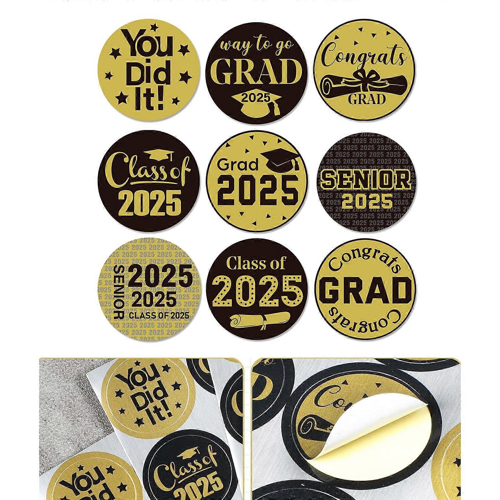 500Pcs Class of 2025 Graduation Themed Sticker 25mm Adhesive Sealing ...