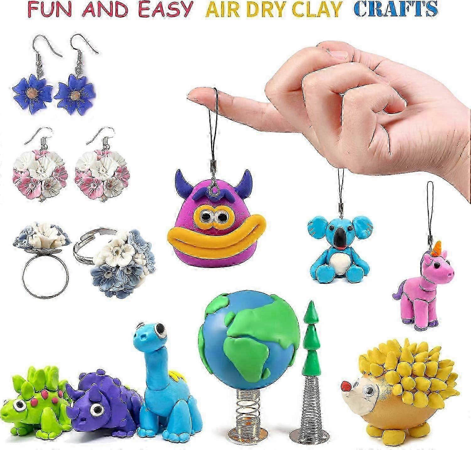 Air Dry Clay, 24 Colors Modeling Clay Kit With 3 Sculpting Tools, Magic ...