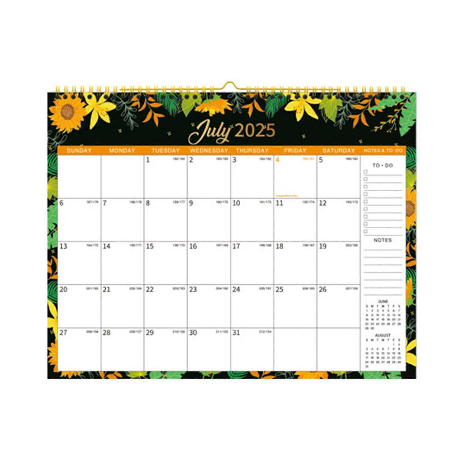 Calendrier mural 2025-2026 Calendrier 18 mois de juillet 2025 à ...