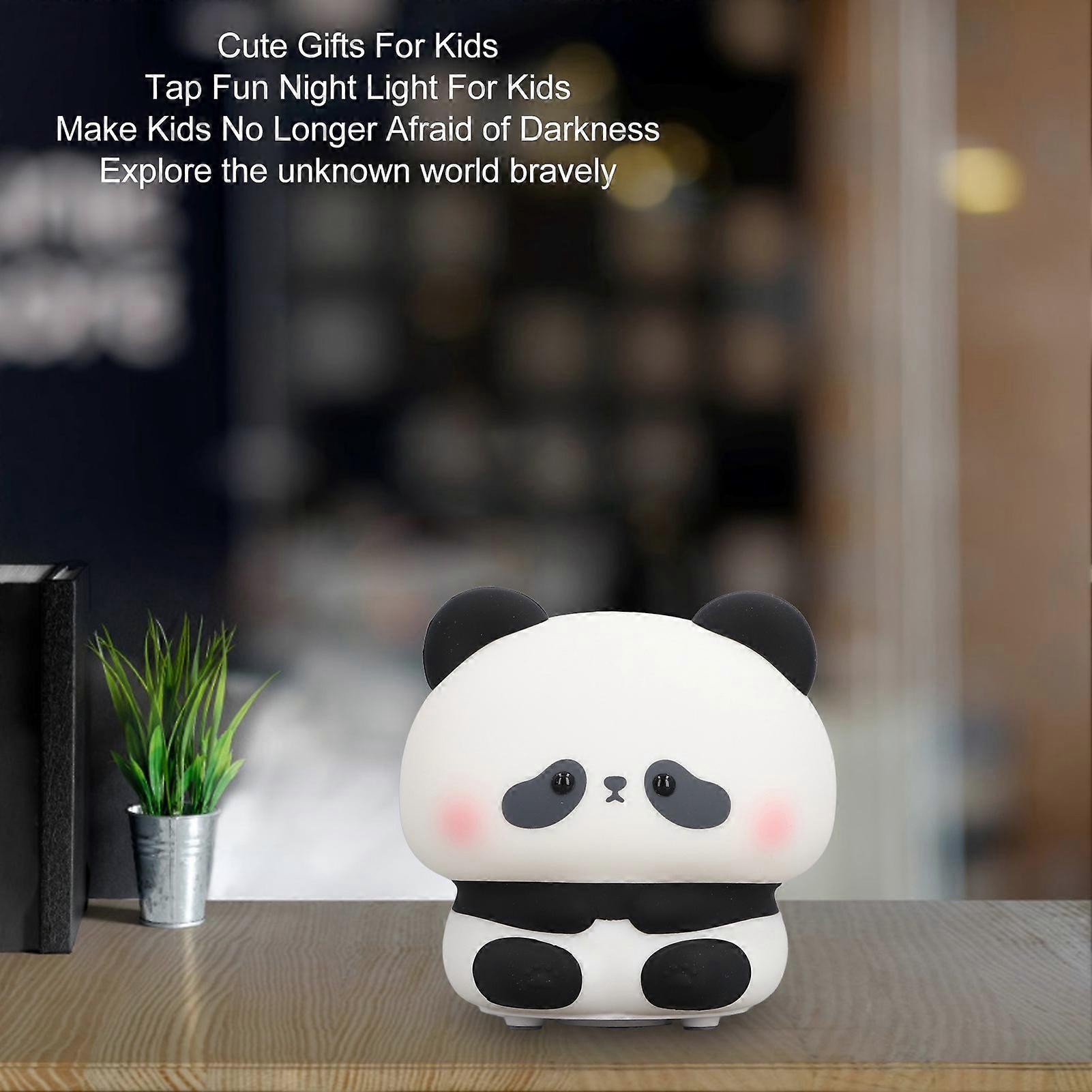 Kids Night Light Rechargeable 3-Level Dimmable Panda Lamp 1200mAh ...
