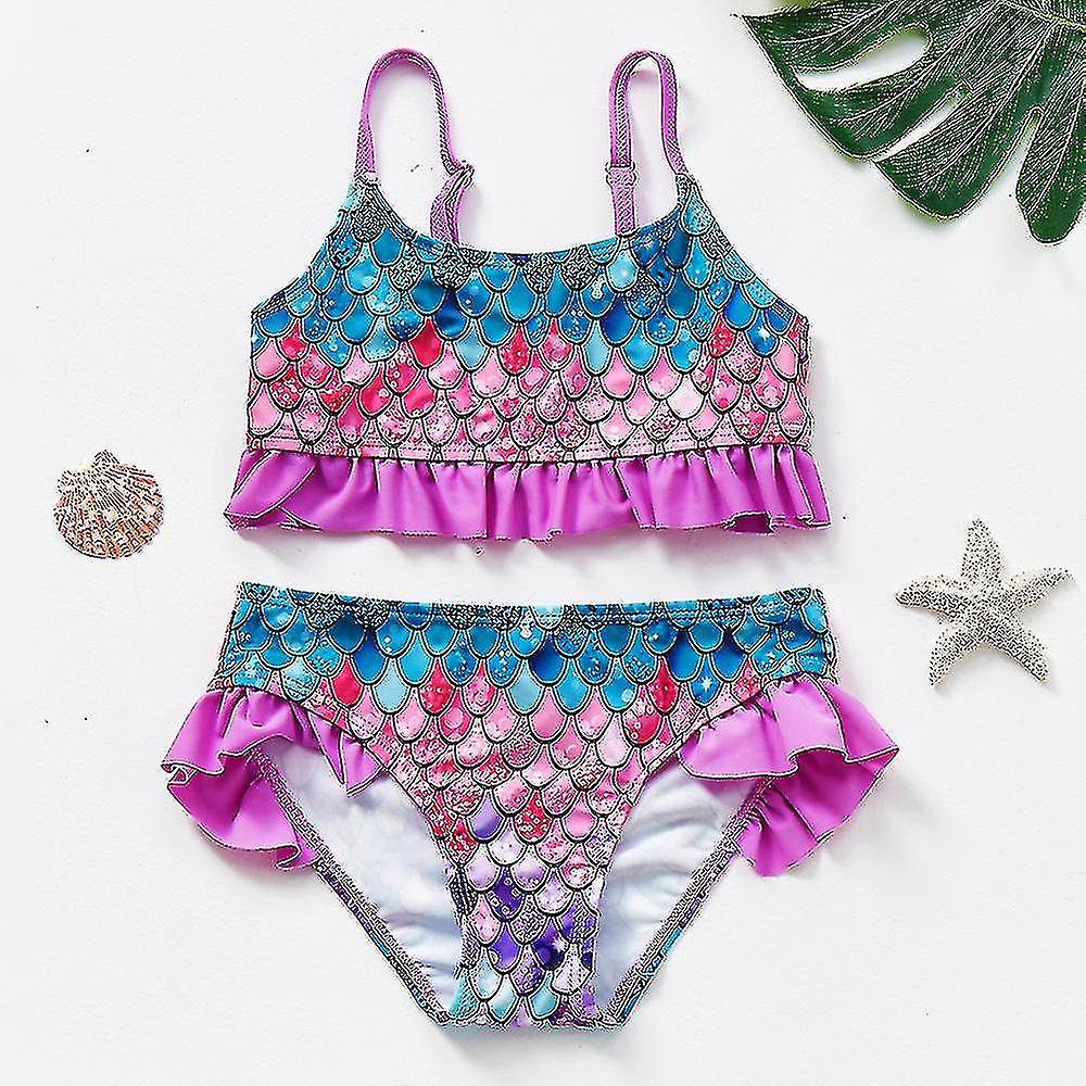 1 ~ 14y flickor baddräkt högkvalitativa flickor badkläder två stycken ...