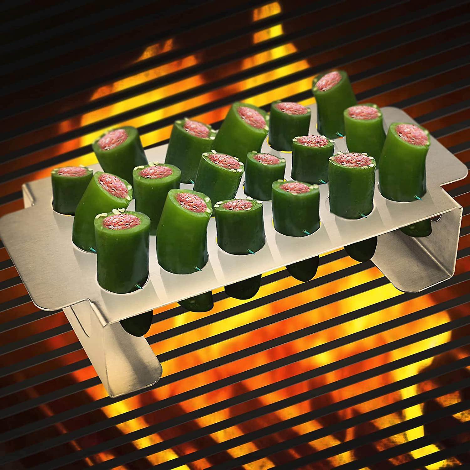 BBQ Lifting Rack with Coring Tool - 18 Holes Stainless Steel Lifting ...