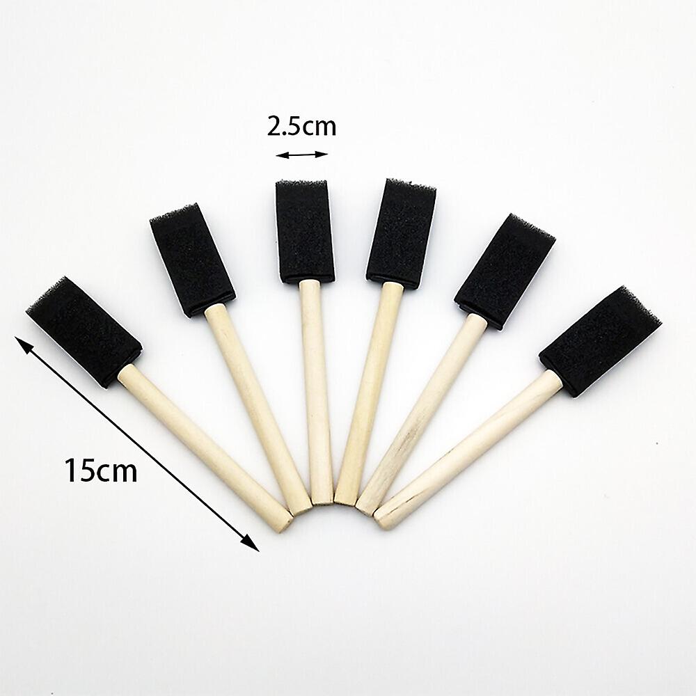 20pcs 1 Inch Sponge Wood Handle Paint Brushes Set Lightweight Durable ...