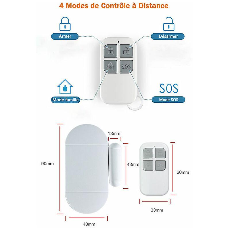 Door and Window Alarm, Wireless Door and Window Detector with Remote ...
