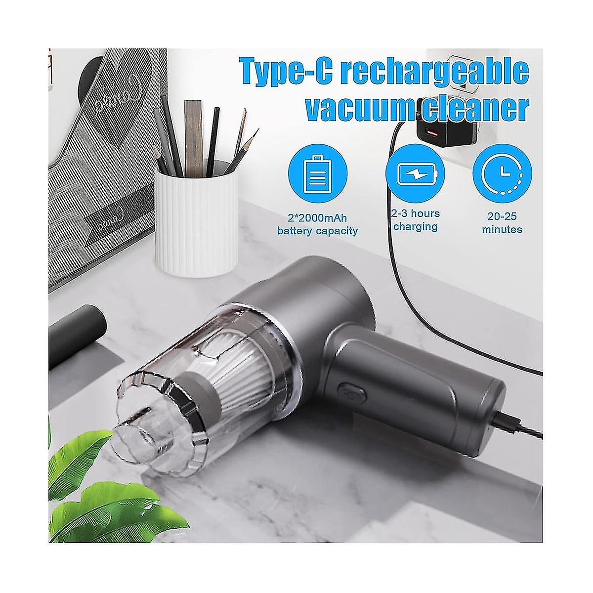 Håndholdt støvsuger trådløs 6000pa kraftig bil støvsuger 120w mini ...