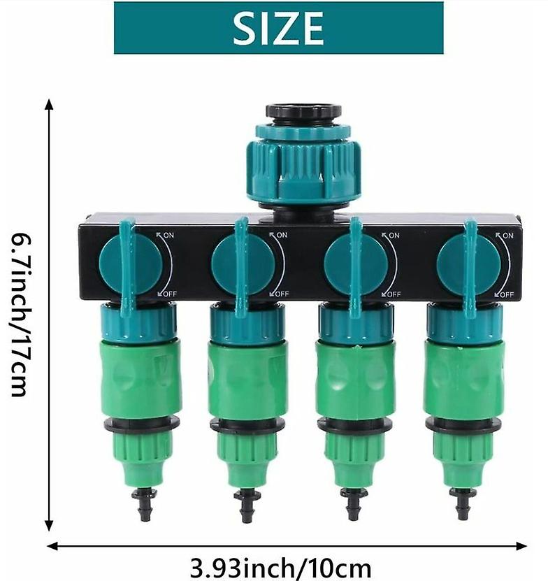 Garden Drip Irrigation Kit - 4 Way Kraan - Slang Splitter 4/7 of 8/11 ...