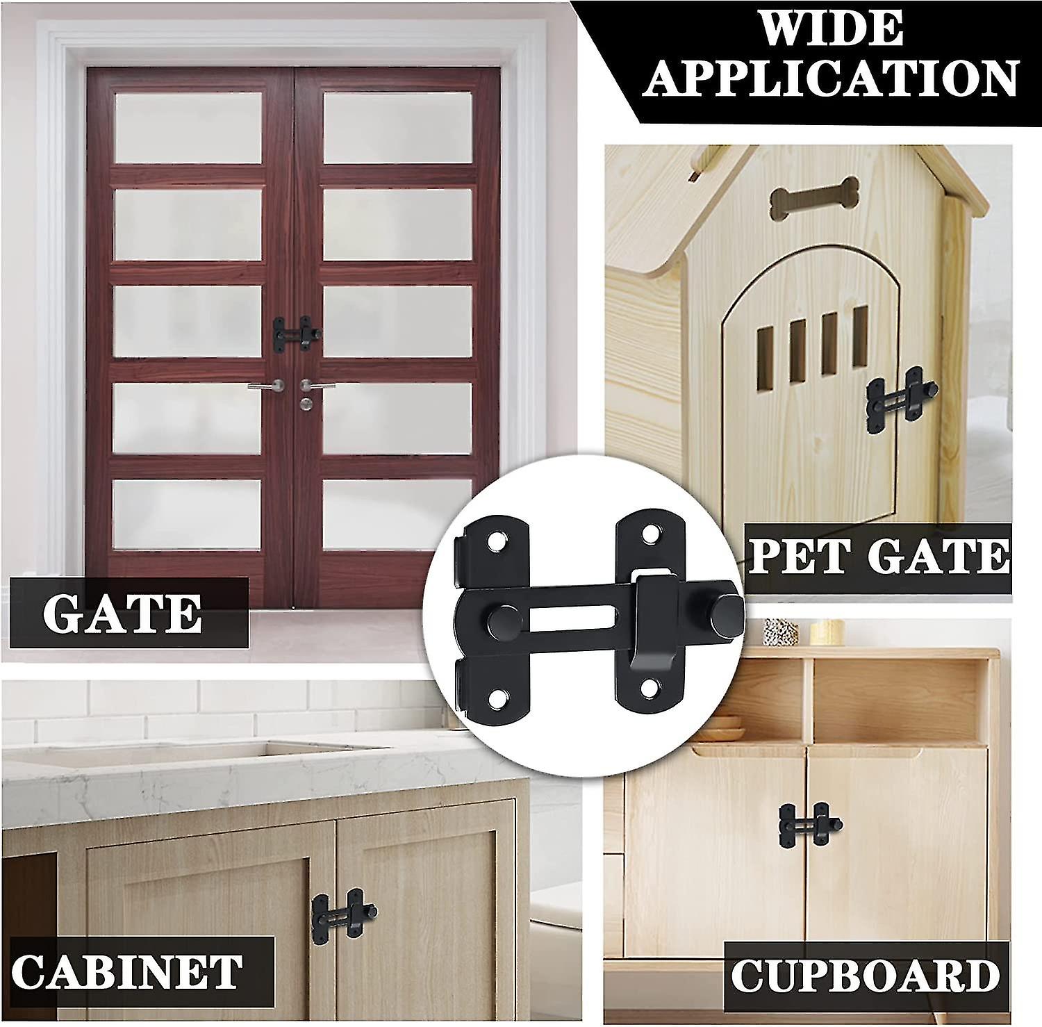 Thicker Gate Lock Black Door Latch Small Gate Bolt Sliding Door Lock ...