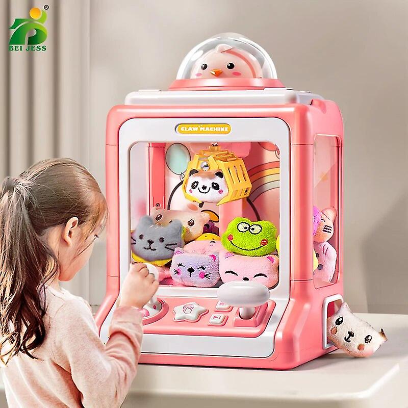 Diy Automatic Doll Machine Kids Coin Operated Play Game Mini Claw Catch ...