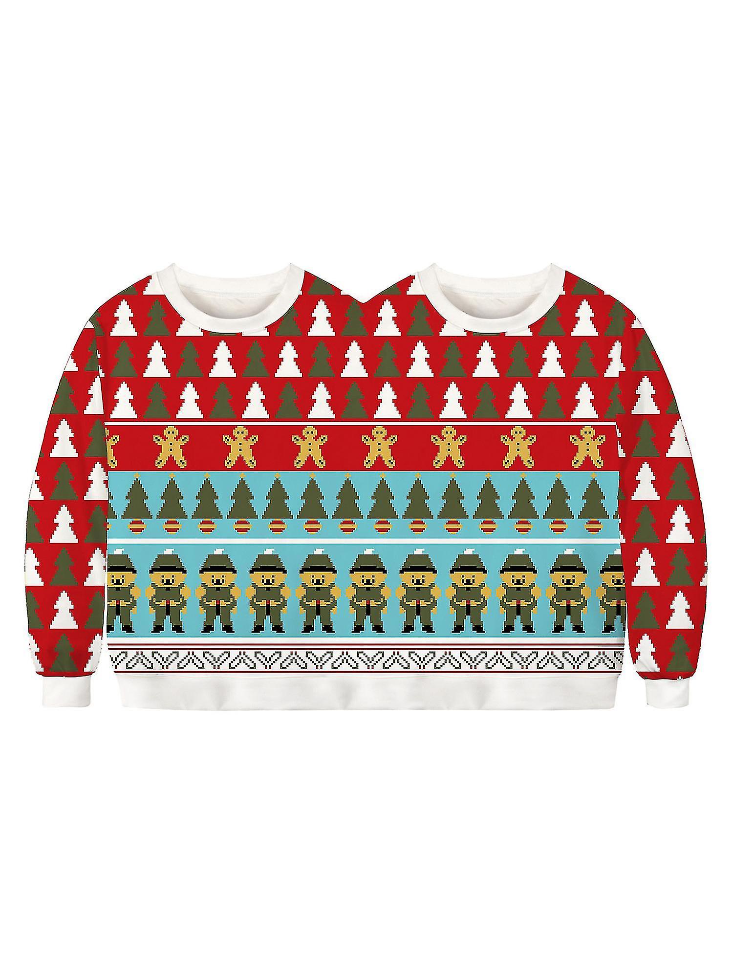 Two Person Ugly Christmas Sweater Women Men Conjoined Twin 3d Printed ...