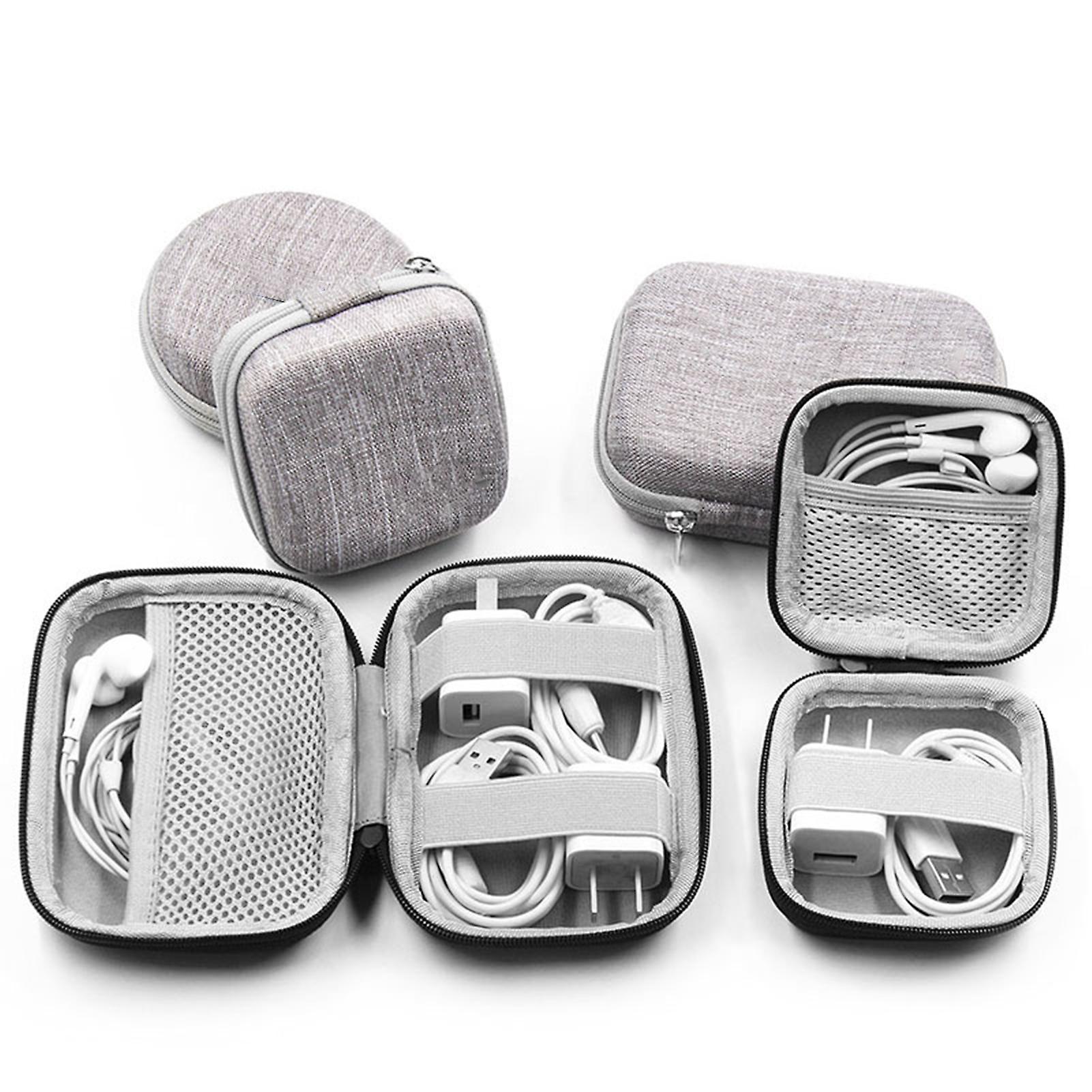 Earphone Case Elastic Band Mesh Pocket Mini Round/Square/Rectangle ...
