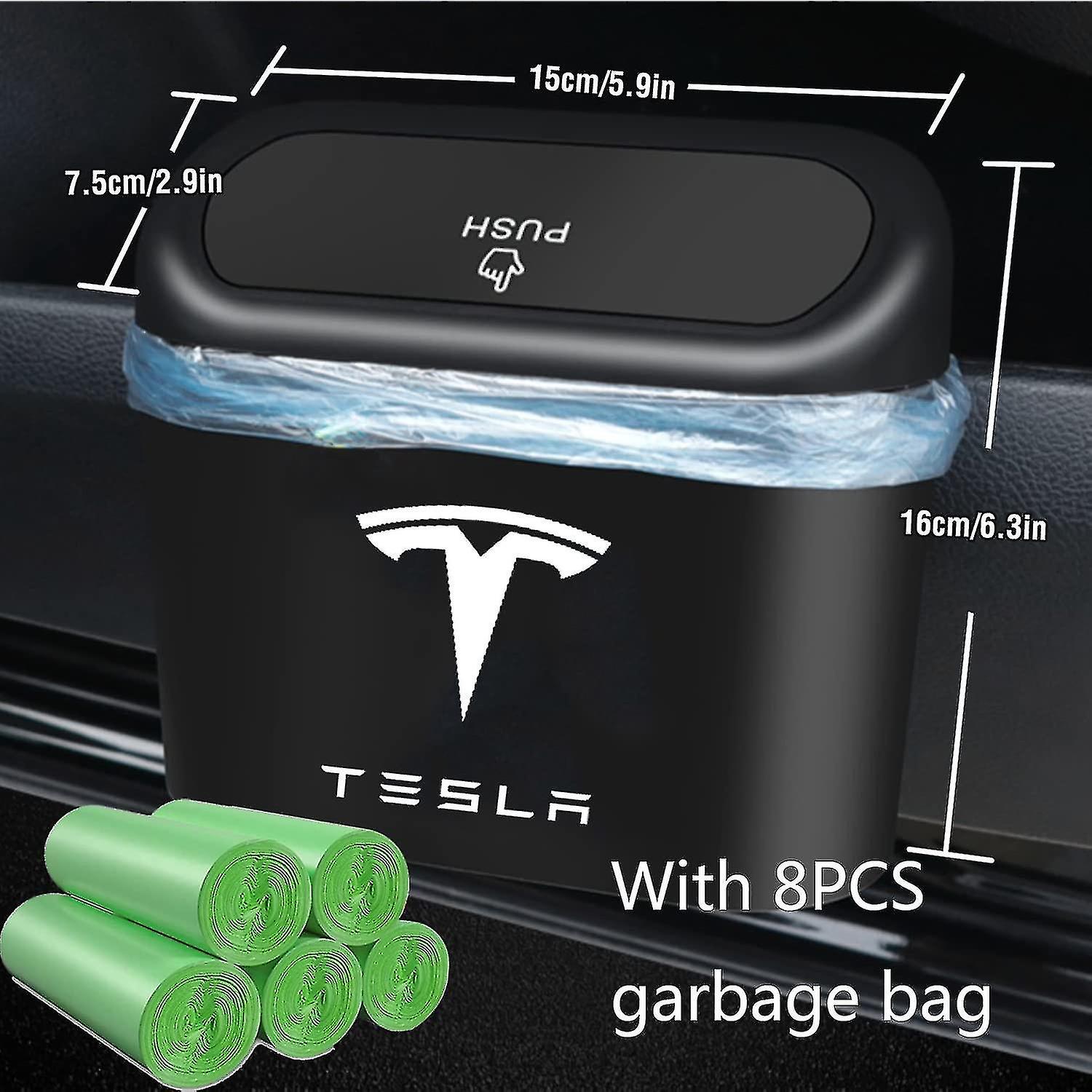 Tesla Trash Can 8 Rolls Of Garbage Bags Mini Tesla Model 3/y/s/x ...