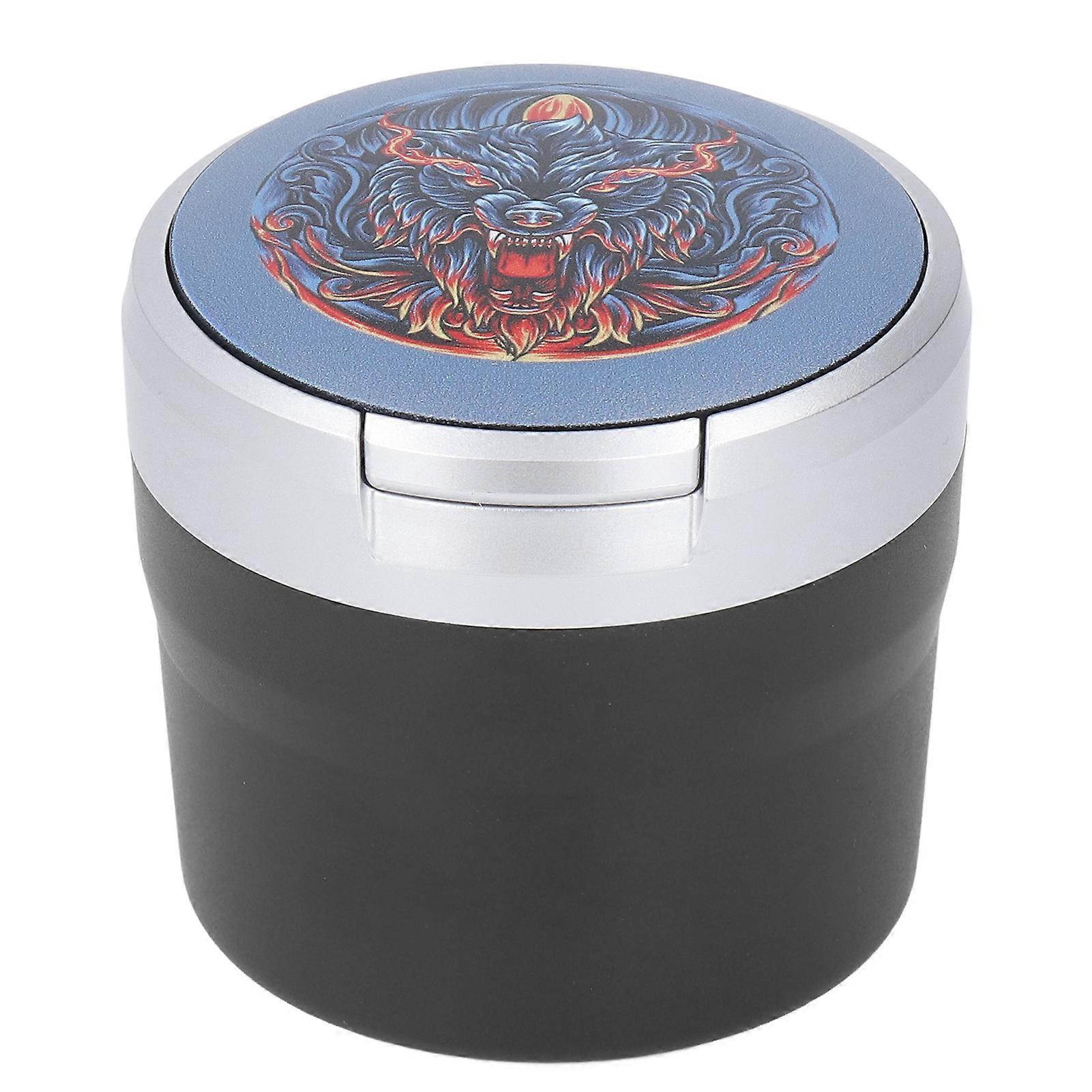 Car Ashtray with Cover LED Light Portable Vehicle Ashtray Smokeless Car ...