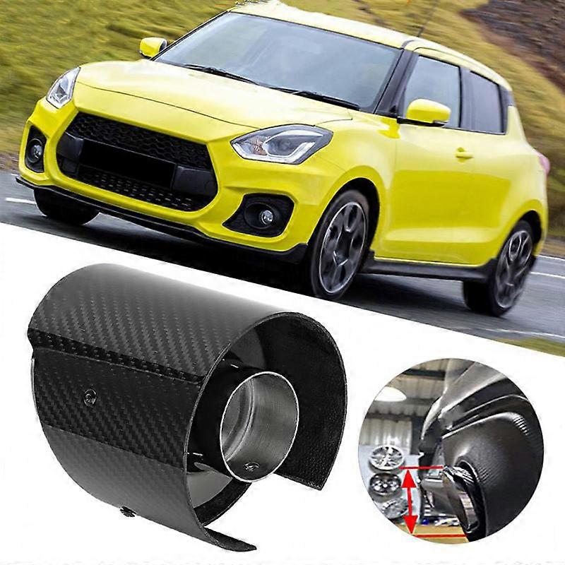 Car Carbon Fibre Exhaust System Muffler Pipe Tip Curl Black Stainless ...