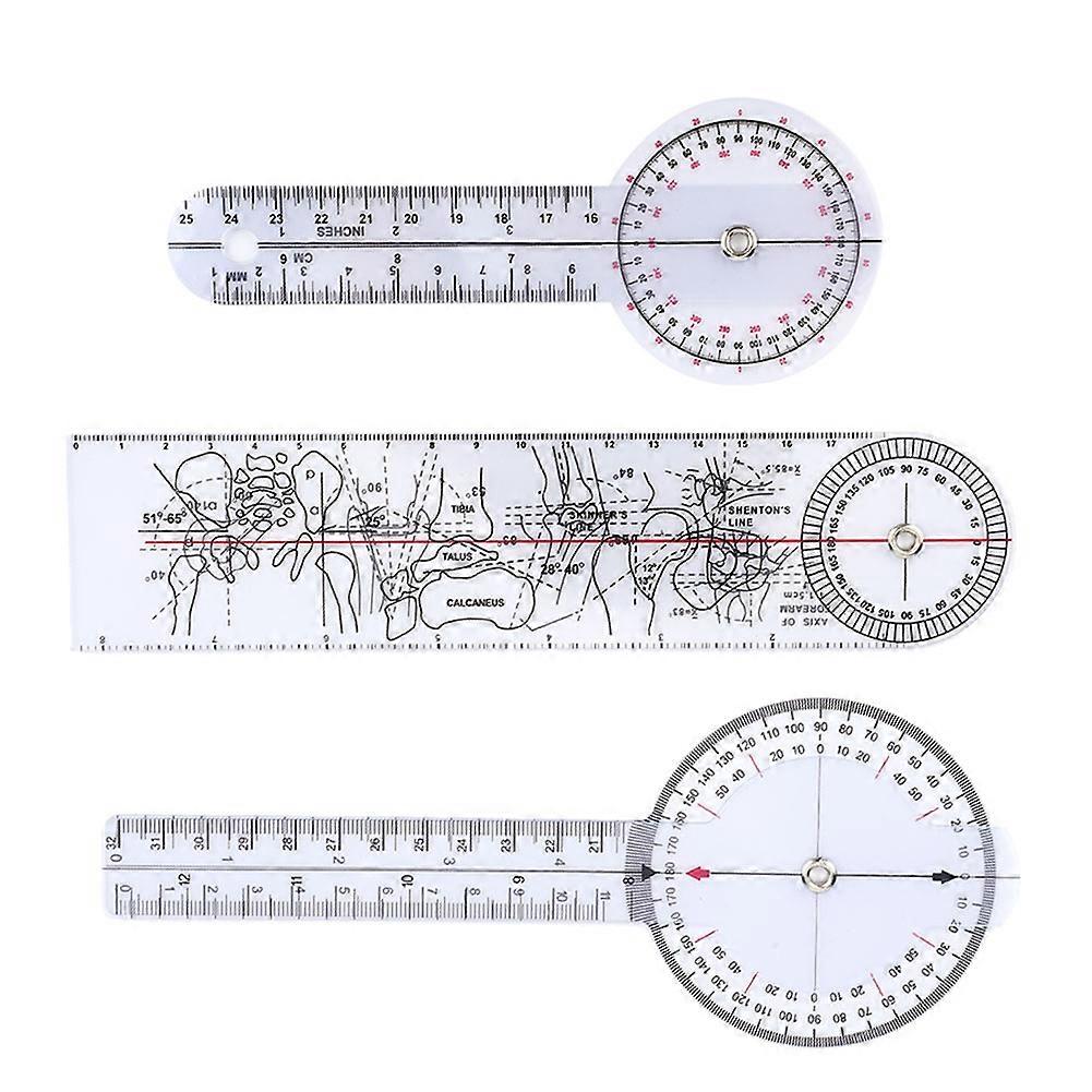 3Pcs 6/8/10inch 360 Degree Protractor Angle Medical Ruler Spinal ...