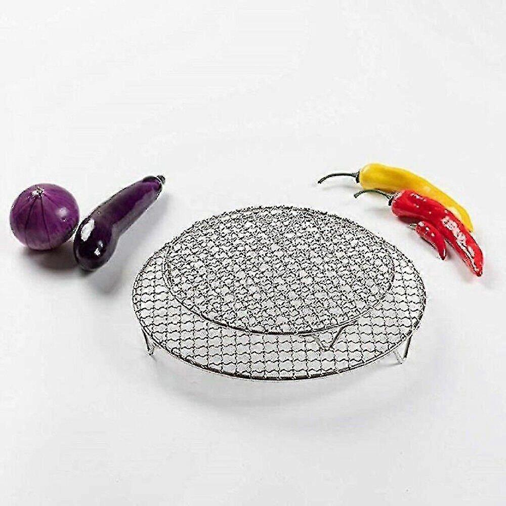 304 Stainless Steel Round Grill Net With Foot Barbecue Bbq Meshes Cooling Rack Steam Baking ...