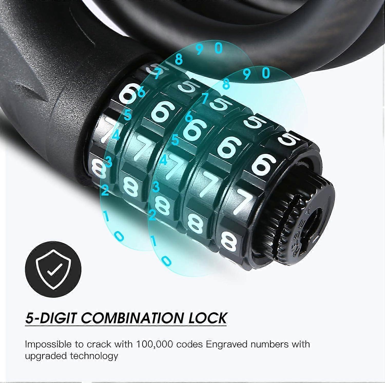 Bike Lock Cable Bicycle Lock - Cycle Lock High Security Combination ...