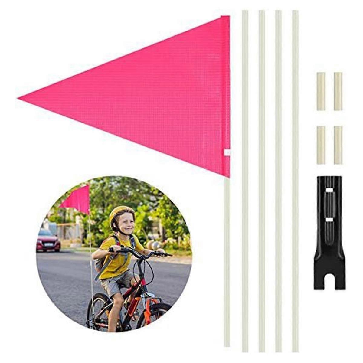Bike Flag with Pole Reflective Bike Trailer Flag with Bicycle Mounting ...