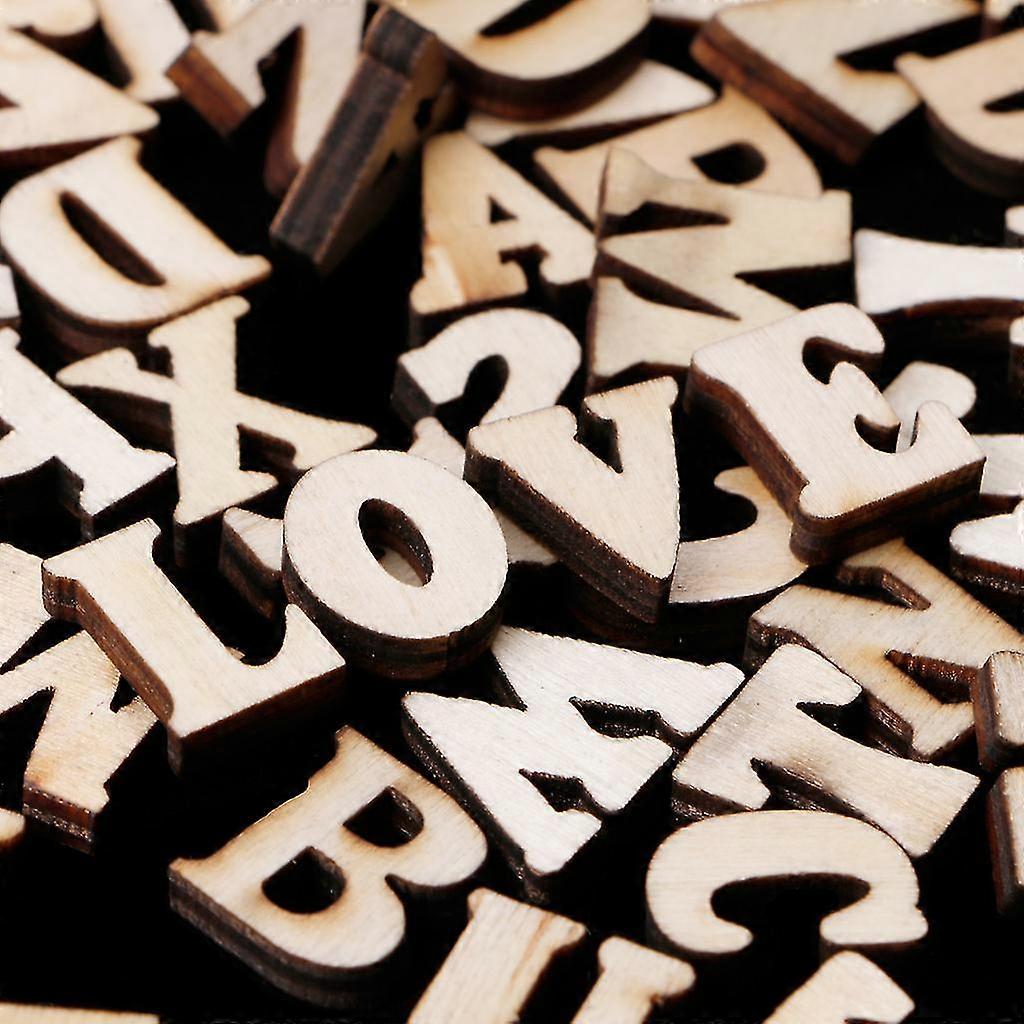 100pcs Wooden Alphabet Embellishment Wood Letters Scrapbooking ...